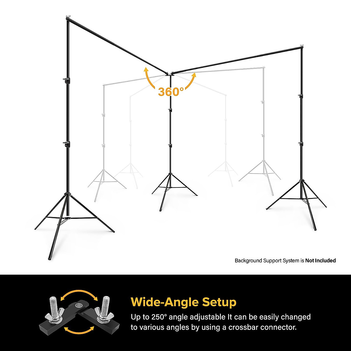 Julius Studio 360° Angle Rotation Crossbar Extend Connector Backdrop Stand Pivot Hinge Position Locator, JSAG806