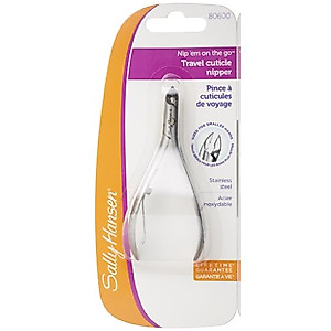 Sally Hansen Nip'em On The Go Classic Travel Nipper, Cuticle Clipper, Pack of 1,Cuticle Nipper, Nail Nipper, Nipper, Smaller Blade, Contoured Handle, Controlled Grip, Stainless Steel