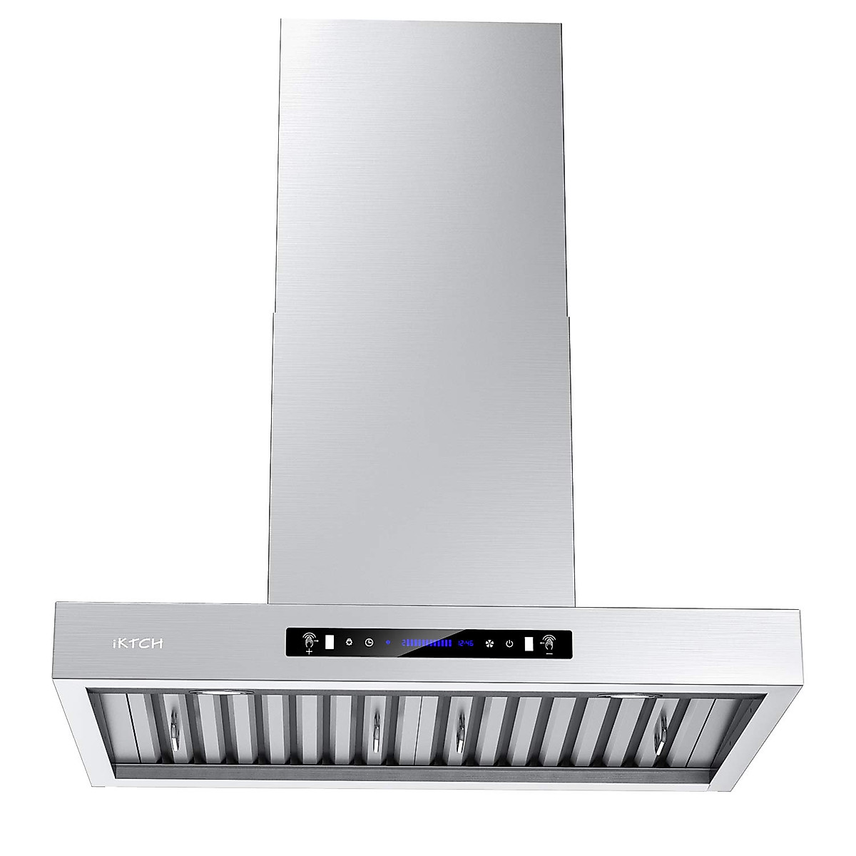 IKTCH 30"Wall Mount Range Hood, 900 CFM Ducted Range Hood with 4 Speed Fan, Durable Stainless Steel Range Hood 30 inch with Gesture Sensing & Touch Control IKP01-30