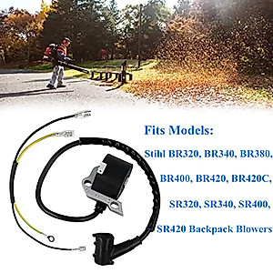 AILEETE 4203 400 1301 Ignition Coil for Stihl BR320 BR340 BR380 BR400 BR420 BR420C SR320 SR340 SR400 SR420 Backpack Blowers