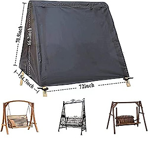 HAohuo Patio Swing Cover Cloth A-Frame Covers Waterproof 3 Seat UV Resistant Weather Protector for Courtyard Furniture Replacement Covers(Bracket not Included), Beige, 72L x 67W x 55H inch