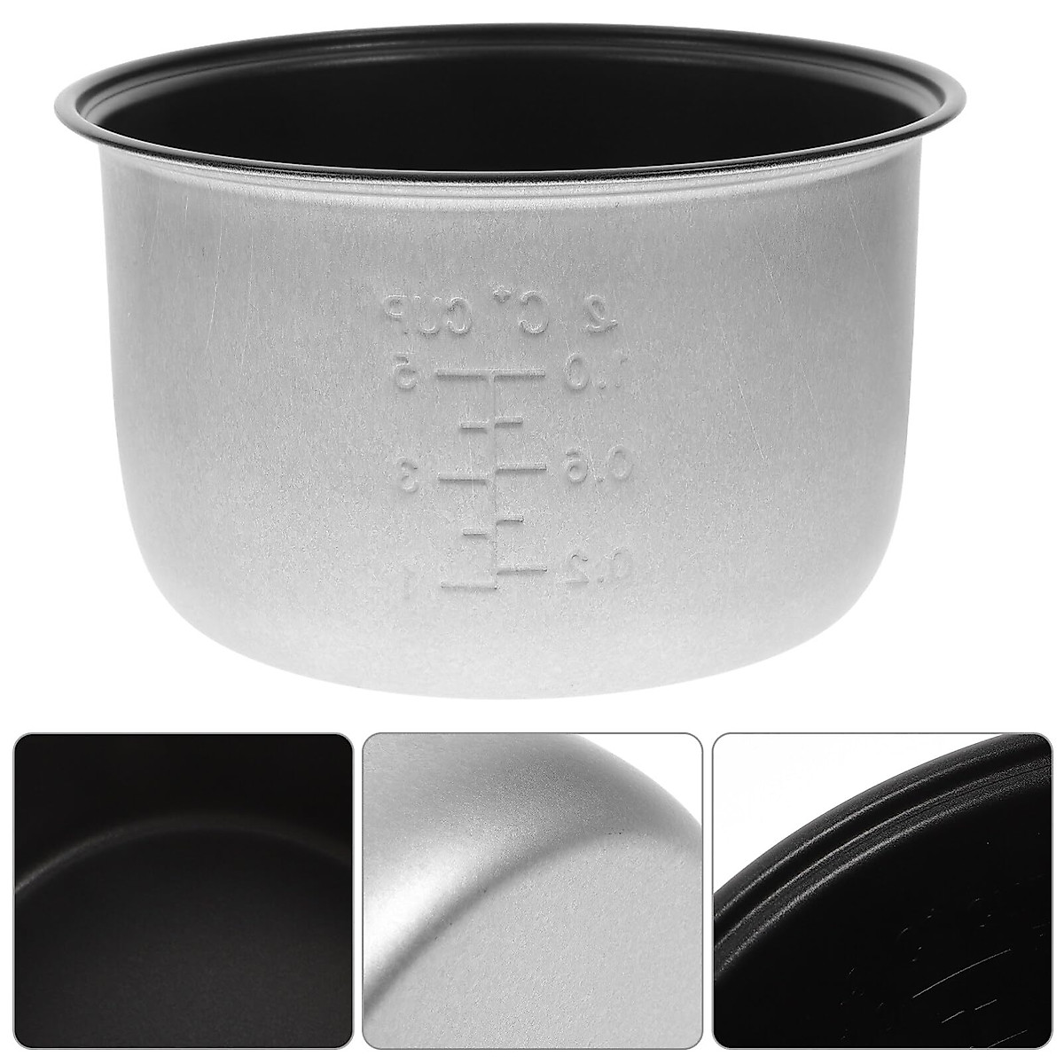Rice Cooker Pot Inner Tank Alloy Pot Replacement Insert Liner Accessory for Rice Cooker Traditional Rice Cooker Bowl 2L