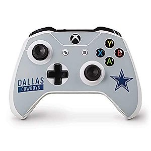 Skinit Decal Gaming Skin Compatible with Xbox One S Controller - Officially Licensed NFL Dallas Cowboys Silver Performance Series Design