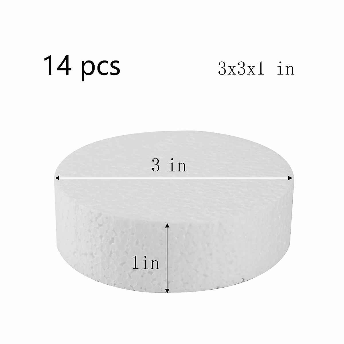 FFchuanhe 14 Pack Crafts Foam Circles 3 inch, Polystyrene Round Foam Discs (3×3×1in) for DIY Projects, Decorations, Modeling, Christmas Decoration