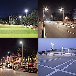 KCCCT LED Parking Lot Lights New 300W with Automatic Adjustable Dusk-to-Dawn Photocell Outdoor LED Shoebox Pole Light 39000LM 5000K LED Commercial Light IP65 100-277V ETL&DLC (Slip Fit,with Photocell)