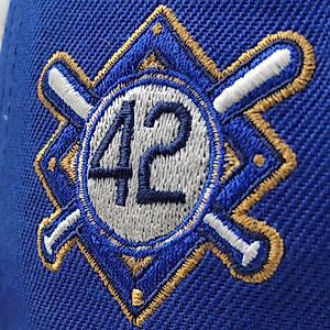 HRERTY 42 Robinson Baseball Day 50th Patch Dad Snaback Sport Outdoors Cap, Blue, 7-7 5/8