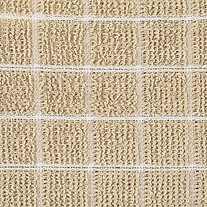 DII Basic Terry Collection Windowpane Dishcloth Set, 12x12, Pebble, 6 Piece