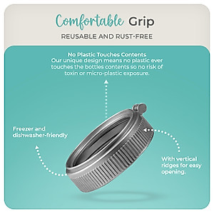 Mason Bottle Plastic Mason Jar Rings/Bands (Set of 3) Fits All Regular Mouth Mason Jars, Reusable and Rust-Free, Non-Toxic BPA Free (Silver, Regular-Mouth)