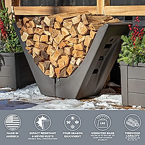 Step2 Longhorn Firewood Rack – Firewood Nest – Log Holder for Outdoor or Indoor Use – Ideal and Elegant Wood Storage Solution for Fire Pits, Fireplaces, Wood Burning Stoves, and More – Easy Assembly