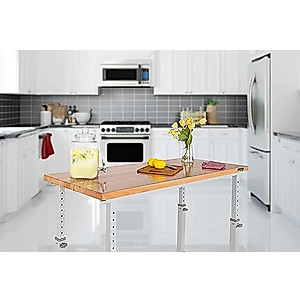 Seville Classics UltraHD Heavy Duty Workbench Table w/Solid Wood Top, 1000 lbs. Weight Capacity Workstation for Garage, Warehouse, Workshop, Granite, 60" W x 24" D x 28.5" to 42" H Desktop