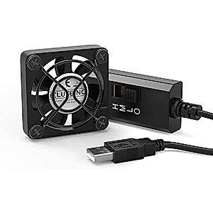 ELUTENG 40mm USB Fan with 3 Speed Control USB Ventilator 5V Max 5300RPM High Flow VR Cooling Fan Compatible for Receiver DVR Playstation Xbox Computer Cabinet Cooling