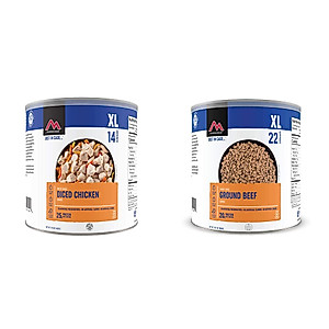 Mountain House Cooked Diced Chicken | Freeze Dried Survival & Emergency Food | #10 Can Bundle