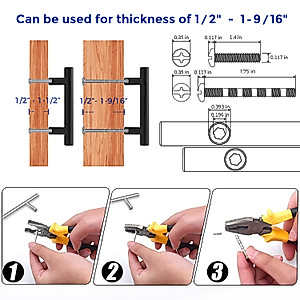 Ravinte 10 Pack T Bar 2-1/2 Inch Hole Center Kitchen Cabinet Pulls, Modern Matte Black Stainless Steel Cabinet Handles, 4 Inch Overall Length Kitchen Hardware for Cupboard Drawer and Kitchen Drawer