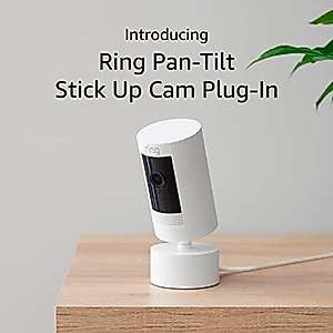 Ring Pan Tilt Stick Up Cam Plug-In, 1080p HD Plug-In Indoor/Outdoor Camera with 360° Pan-Tilt, Color Night Vision, Live View, Two-way Talk, Built-in Siren, Motion Detection, Works with Alexa, White