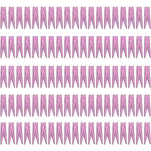 Tayarana Mini Plastic Clothepins for Baby Shower Party Favors Decorations Supplies (60pcs Pink)