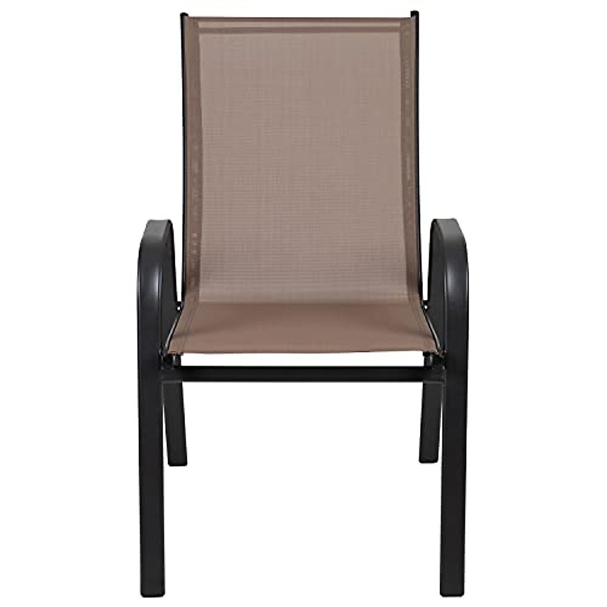 Flash Furniture 5 Pack Brazos Series Brown Outdoor Stack Chair with Flex Comfort Material and Metal Frame