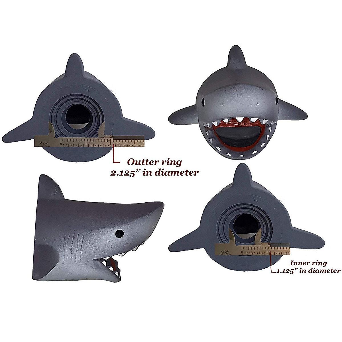 Children’s Faucet Extender Bath Spout Cover for Baby: Sink Extension Hand Washing - Kids Toddler Bathroom Bathtub Fun & Safety - Child Kitchen Accessories (Grey Shark)