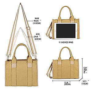 Canvas Tote Bag for Women Top Handle Handbag Crossbody Tote Bag for Women Canvas Tote Bag with Zipper Trendy Shoulder Bag Everything Tote Bag with Adjustable Strap