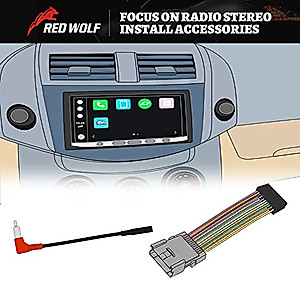 RED WOLF Replacement for 2000-2012 Buick Chevrolet Silverado GMC Tahoe, Suburban Stereo Antenna Adapter W/Radio Wiring Harness Connector Plug