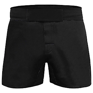 Roar Women's MMA Fight Shorts, BJJ, Muay Thai, WOD, NOGI, Kickboxing, Wrestling, MMA (Simple-Black, Medium)