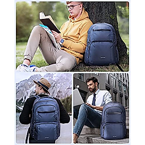 LIGHT FLIGHT Laptop Backpack for Men, Travel Backpack for Men Women bag with Charging Port Fits 17.3 Inch Computer, 40L Back Pack for Business Work College, Dark Blue