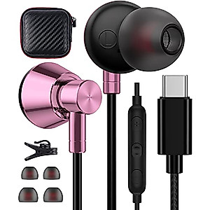 USB C Headphones, USB Type C Earbuds Stereo Bass Wired Earphones with Mic for iPad 10 Mini Pro Air 2022 Samsung S23 S22 Ultra Galaxy Z Fold 4 Flip 3 S20 S21 Google Pixel 7 Pro 6 OnePlus 11 10T 9 Pro 8