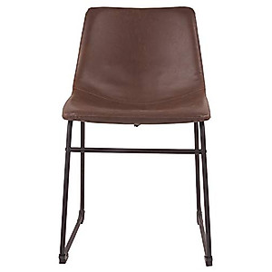 Signature Design by Ashley Mid Century Centiar Dining Bucket Chair, 2 Count, Black and Brown