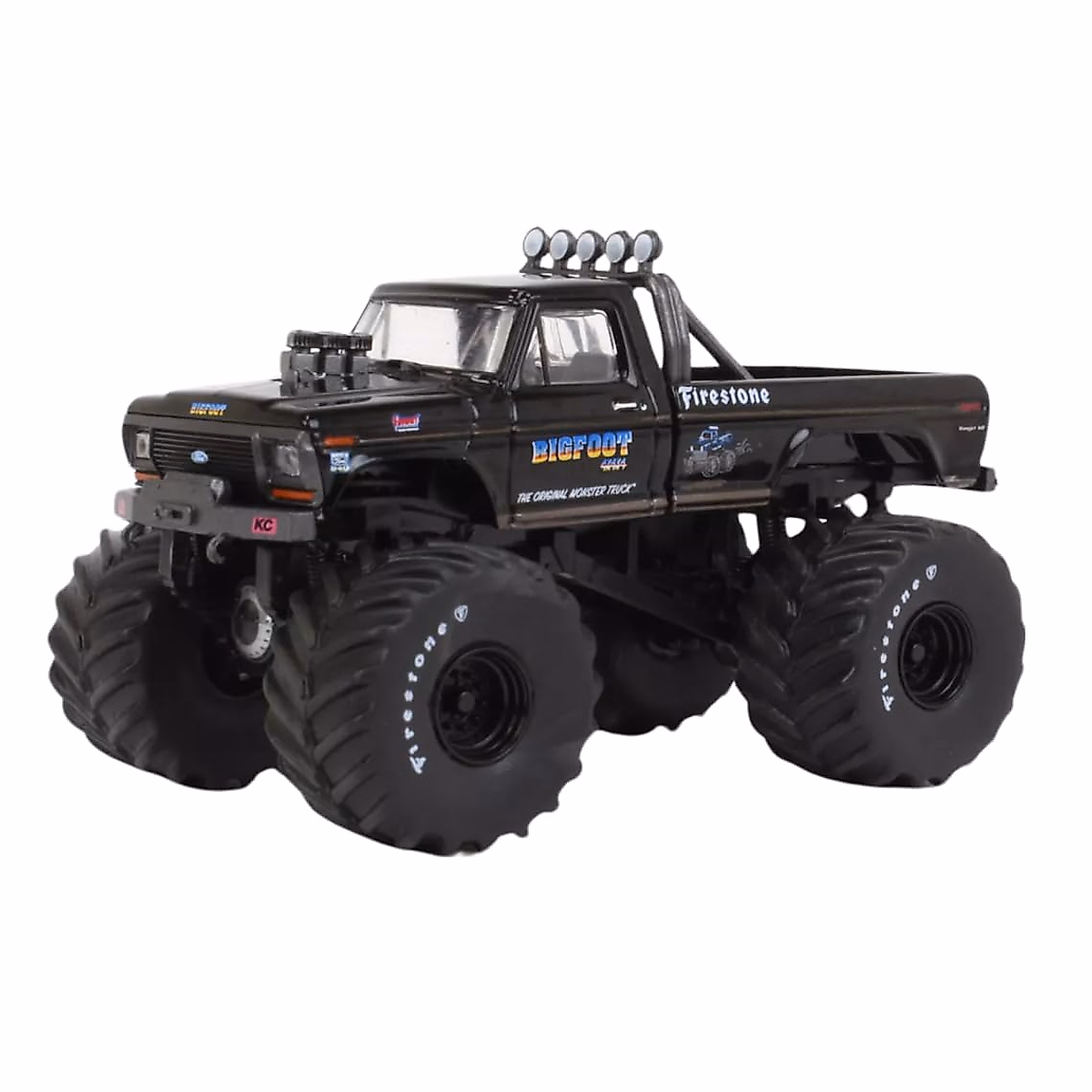 Greenlight 28110-E Black Bandit Series 27 - Bigfoot #1-1974 F-250 Monster Truck with 66-Inch Tires - Black Bandit Edition 1/64 Scale