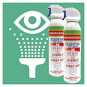 Mirrored Emergency Eye Wash Station with 2 Bottles of 7-oz Eyewash Spray from Biologic Aqua