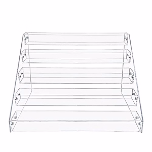 PMMASTO Tiered Spice Rack, Seasoning Organizer, Clear Acrylic Vertical Shelves Can Organizer for Countertop, Cabinet, Pantry, Kitchen Organization & Storage - 5 Tier