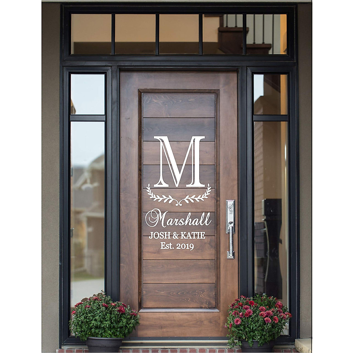 Personalized Custom Name Initial Family Last Name Wall Decal Sticker Customized Sign Monogram Stencil Vinyl Lettering Room Home Decor Mural Art Gift Front Door Entry