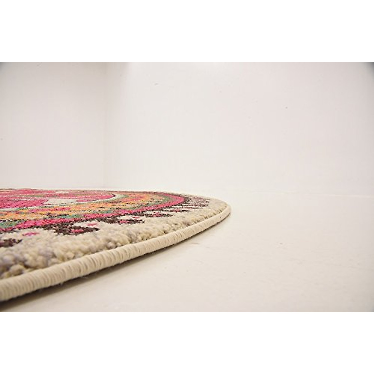 Unique Loom Sedona Collection Southwestern, Border, Over-Dyed, Animals, Tribal, Abstract Area Rug, 6 Feet, Pink/Beige