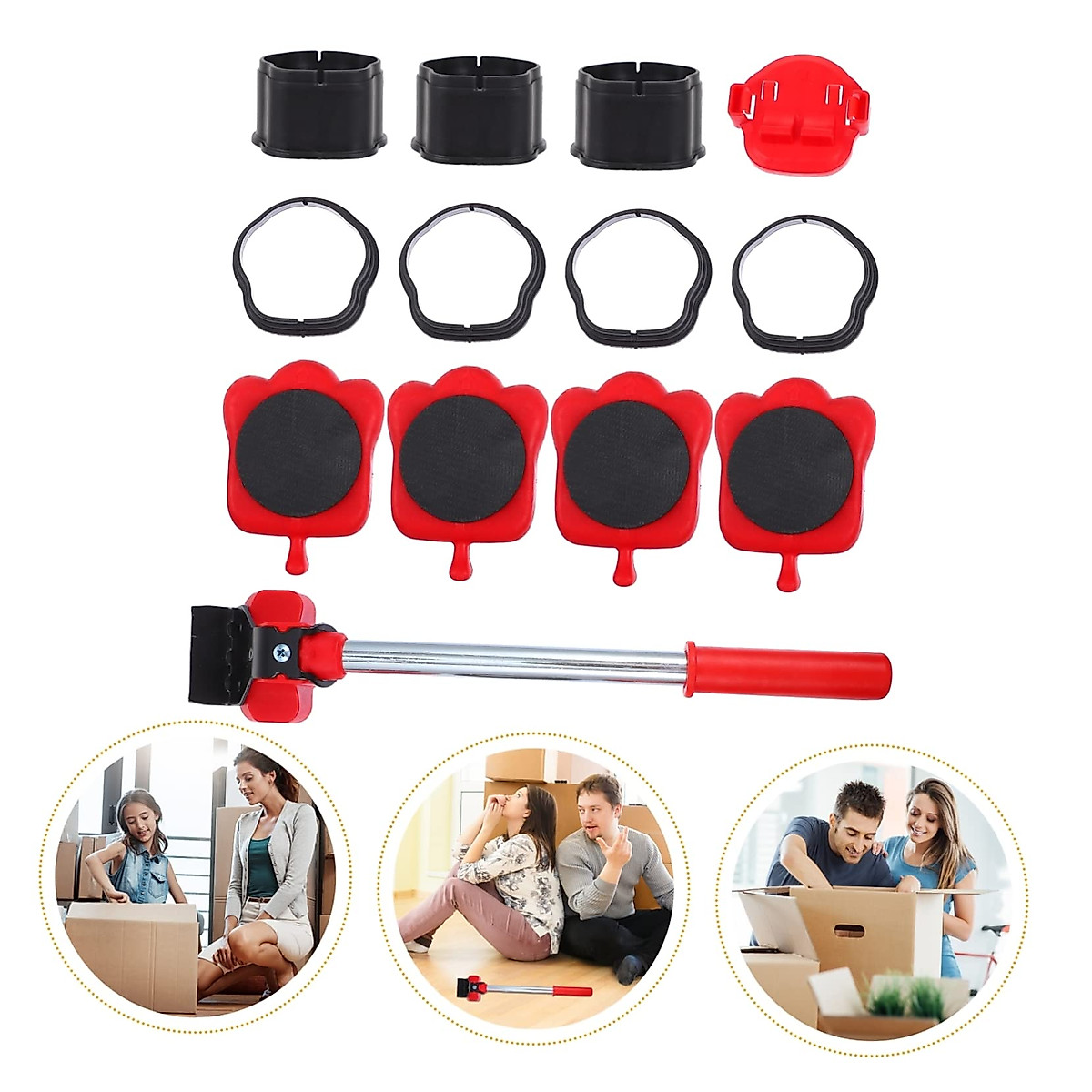 1 Set Moving Artifact Heavy Furniture Mover Furniture Mover Slider Furniture Lifting Tool Heavy Furniture Moving Pulley Turnicate Kit Door Knob Cushion Rubber Household Lifting Rod