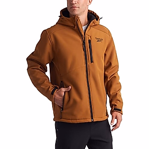 Reebok Men's Jacket - Weather Resistant Fleece Lined Softshell Jacket Coat - Lightweight Casual Coat for Men (M-XXL), Size Medium, Timber