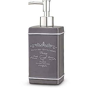 Home Basics Paris Collection Bathroom Accessories Bundle in Grey | Waste Bin | Soap Dispenser | Soap Dish | Tumbler | Toothbrush Holder | Elegant Design