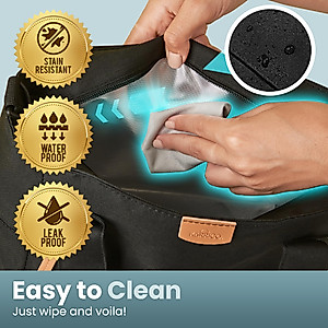 KARRICO Extra Spacious Insulated Lunch Bag for Women, Black, 10.5 L, BPA-Free, BioCote, Stylish & Functional