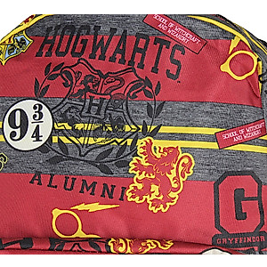 Harry Potter Hogwarts of Witchcraft and Wizardry Alumni Patch Gryffindor Allover Print Backpack Book Bag