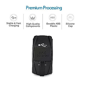 MICTUNING Universal Rocker Style Car USB Charger - with Blue LED Light Dual USB Power Socket for Rocker Switch Panel