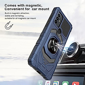 Ailiber Case for TCL 30 SE, TCL 30 SE Phone Case with Screen Protector, Ring Kickstand for Magnetic Car Mount Military Grade, Heavy Duty Shockproof Protective Cover for TCL TCL 30E/30 SE 6.52”-Blue