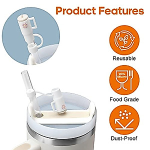 4 PCS Straw Covers Cap for Stanley Cup, Silicone Straw Tip Covers for Stanley 30 & 40 Oz Tumbler with Handle, Straw Toppers for Stanley Tumbler Cup