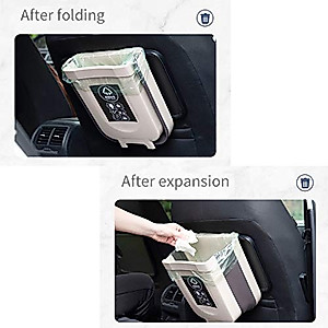 Creative Trash Bin Folding Waste Bins Kitchen Garbage Bin Fruits Vegetable Rubbish Container Foldable Car Trash Can Wall Mounted Door Hanging Trash Can Bathroom Waste Storage Bucket Organizer (Brown)