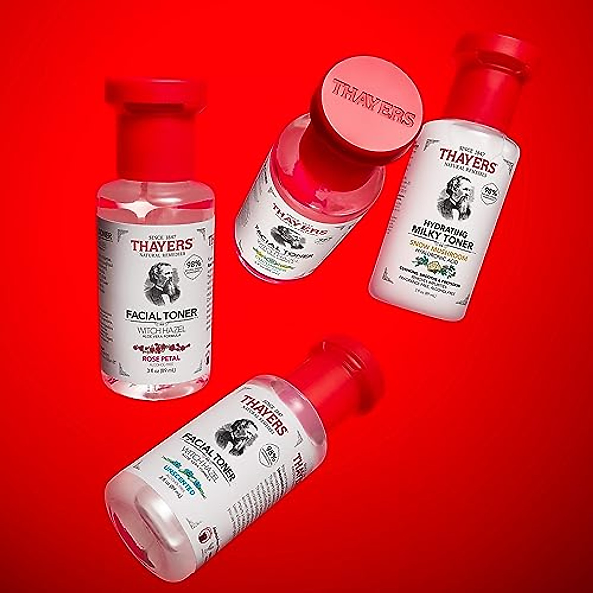 Thayers Alcohol-Free Rose Petal Witch Hazel Facial Toner for Glowing Skin, Soothing, Hydrating, Refreshing Toner for Normal and Combination Skin, 3oz