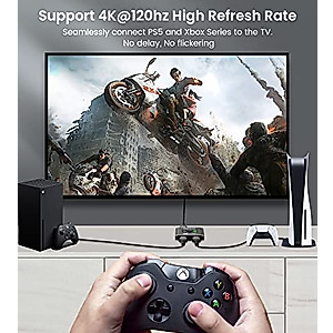 HDMI 2.1 Switch 8K HDMI Switcher Splitter, 4K 120Hz Aluminum Bi-Directional HDMI Switch 2 in 1 Out or 1 in 2 Out HDR Ultra HD 48Gbps 8K@60Hz, for PS5, Xbox Series X, Roku, Apple TV, Samsung TV LG TV