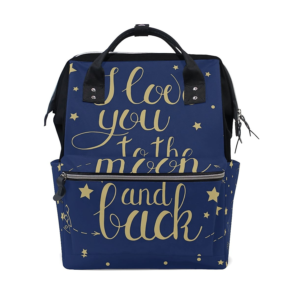 My Little Nest Large Capacity Baby Diaper Bag I Love You to The Moon and Back Durable Multi Function Travel Backpack for Mom Girls