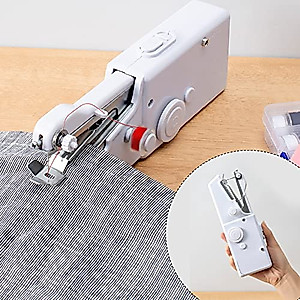 Handheld Sewing Machine, Quick Sewing Portable Sewing Machine, Mini Handheld Sewing Machine, Portable Sewing Machine Suitable for Home, White