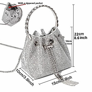 Women Rhinestones Crystal Evening Bags Crossbody Bags Women Purse Bling Bling Bag Shoulder Cross-body Purses for Cocktail Prom Wedding Party