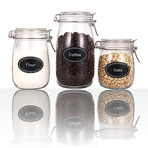 SWOMMOLY 771 Printed Spice Jar Labels with Extra Write-on Labels, Pantry Stickers and Chalk Marker Pen. Chalkboard and Transparent Labels Set