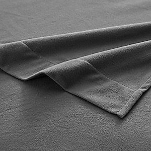 Flannel Sheets Warm and Cozy Deep Pocket Breathable All Season Bedding Set with Fitted, Flat and Pillowcases, Full, Gray