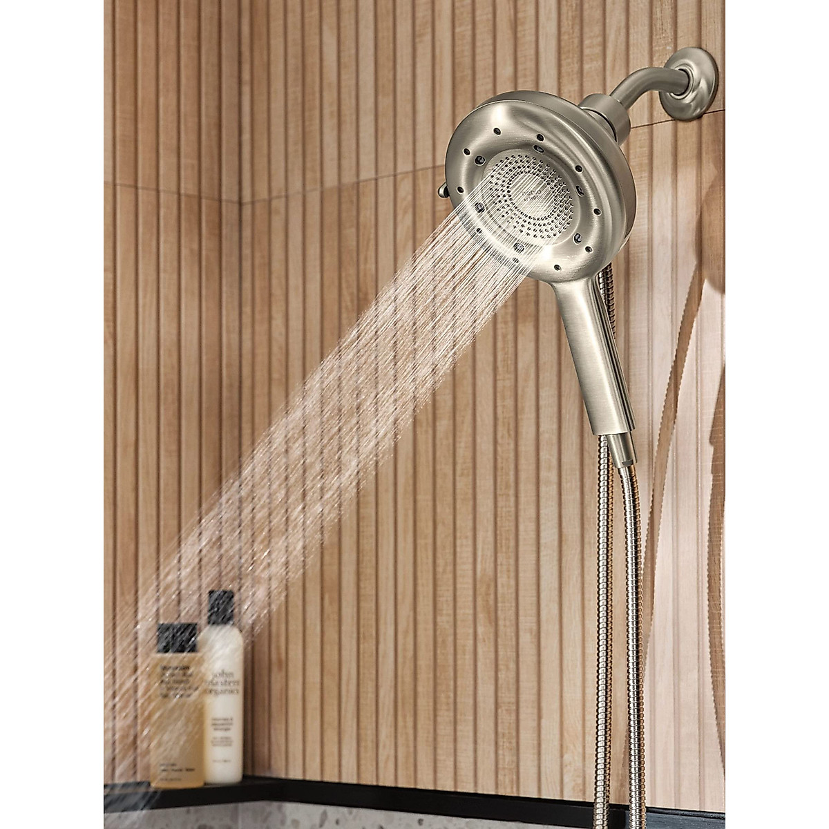 Moen N400H0BN Quattro Handheld Four Unique Shower Experiences and Magnetix Dock, Brushed Nickel