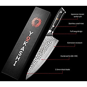 YOKASHI Japanese Knife - Damascus Chef Knife 8-inch - Superior Edge Retention for Precise Chopping, Slicing & Dicing for Professional Chefs and Home Cooks in the Kitchen - Durable Steel